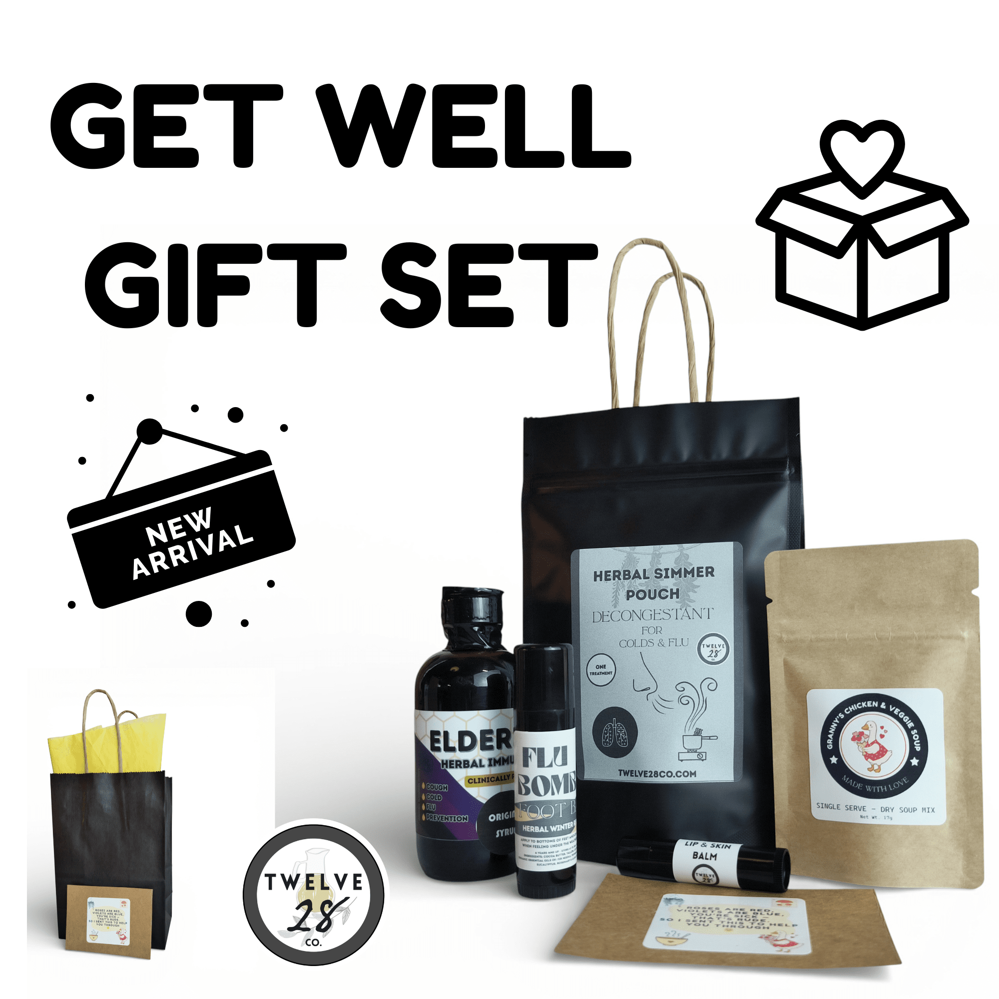 Get Well Gift Set – Thoughtfully Helpful Comfort Kit – TWELVE28CO